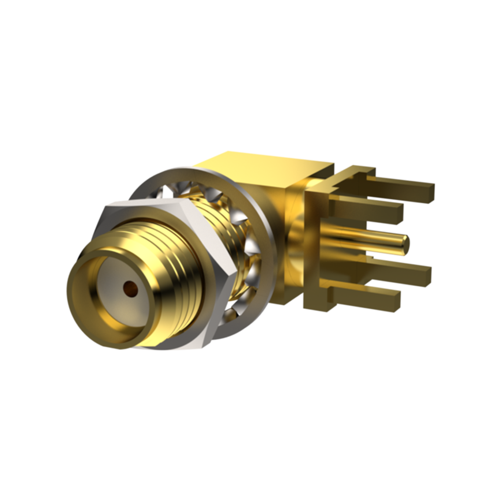 PCB.114SMAFRA.YC – SMA(F)RA for PCB Mount Gold Plating 11.4mm Thread - Taoglas